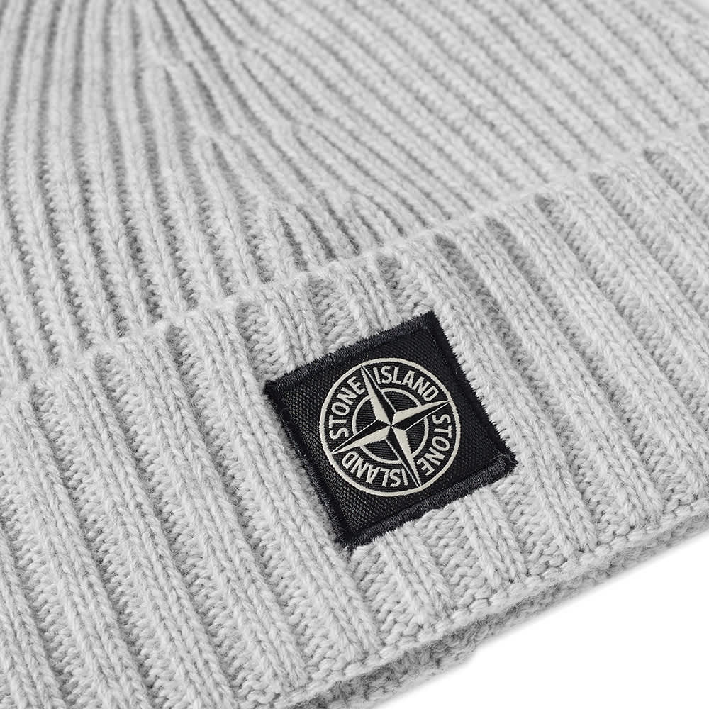 Stone Island Junior Patch Logo Beanie Melange Grey | END. (AU)