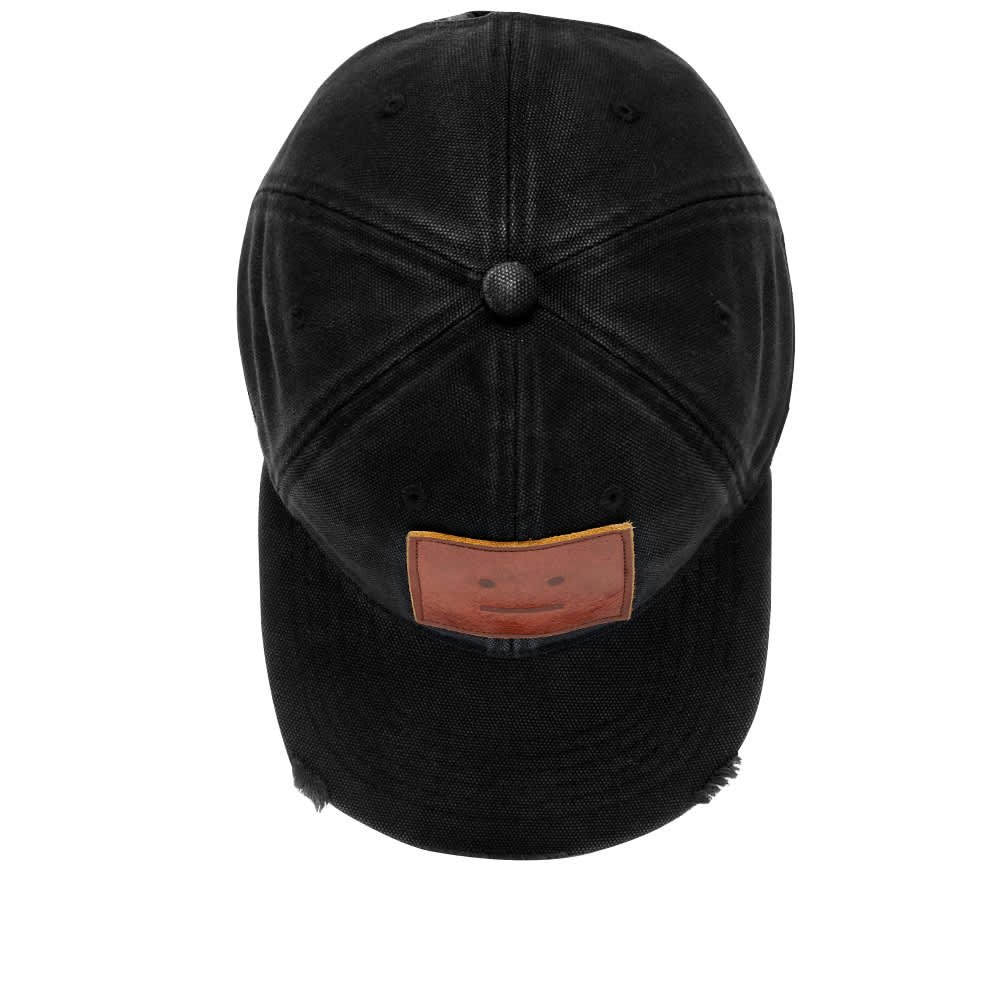 Acne Studios Cunov Canvas Frayed Face Cap Black | END. (Europe)
