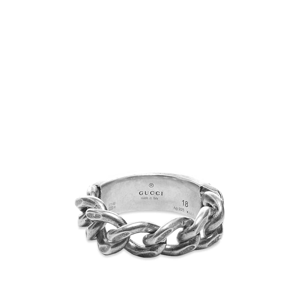 Gucci Tag Chain Ring Silver & Black | END. (IE)
