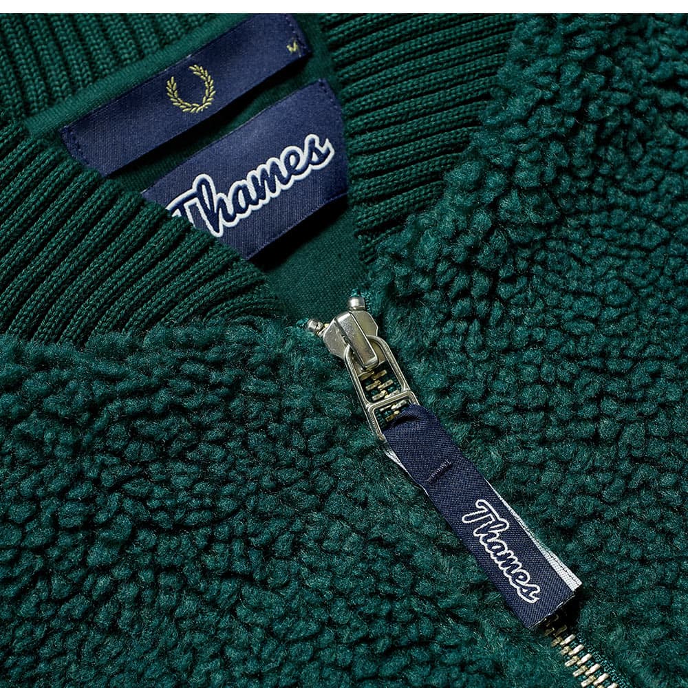 Fred Perry x Thames Heavy Fleece Bomber Jacket Tartan Green | END. (US)