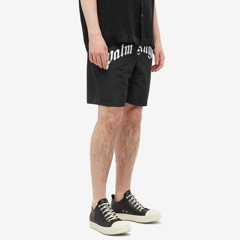 Palm Angels Curved Logo Swim Short Black & White | END. (ES)
