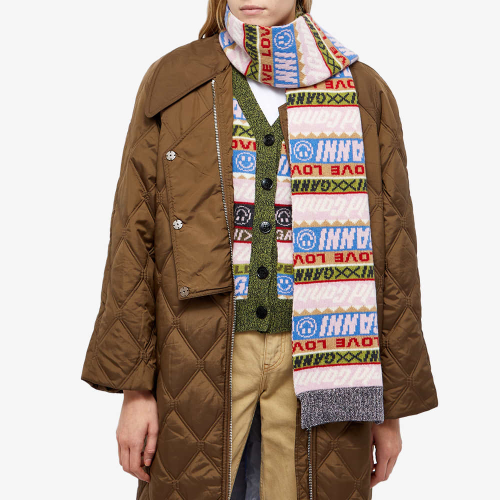 GANNI Graphic Wool Scarf Multicolour | END. (TW) GANNI Graphic Wool Scarf Multicolour | END. (TW)