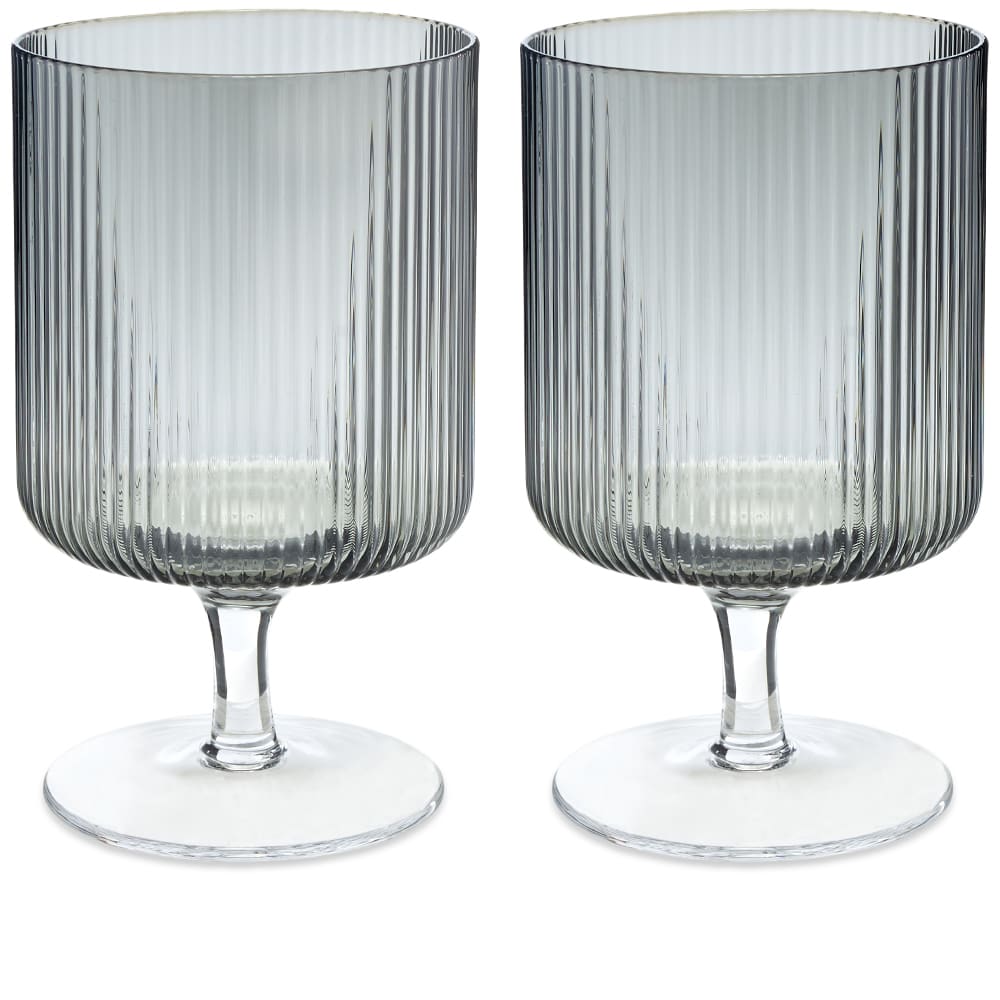 Ferm Living Ripple Wine Glasses Set Of 2 Smoked Grey End Tw