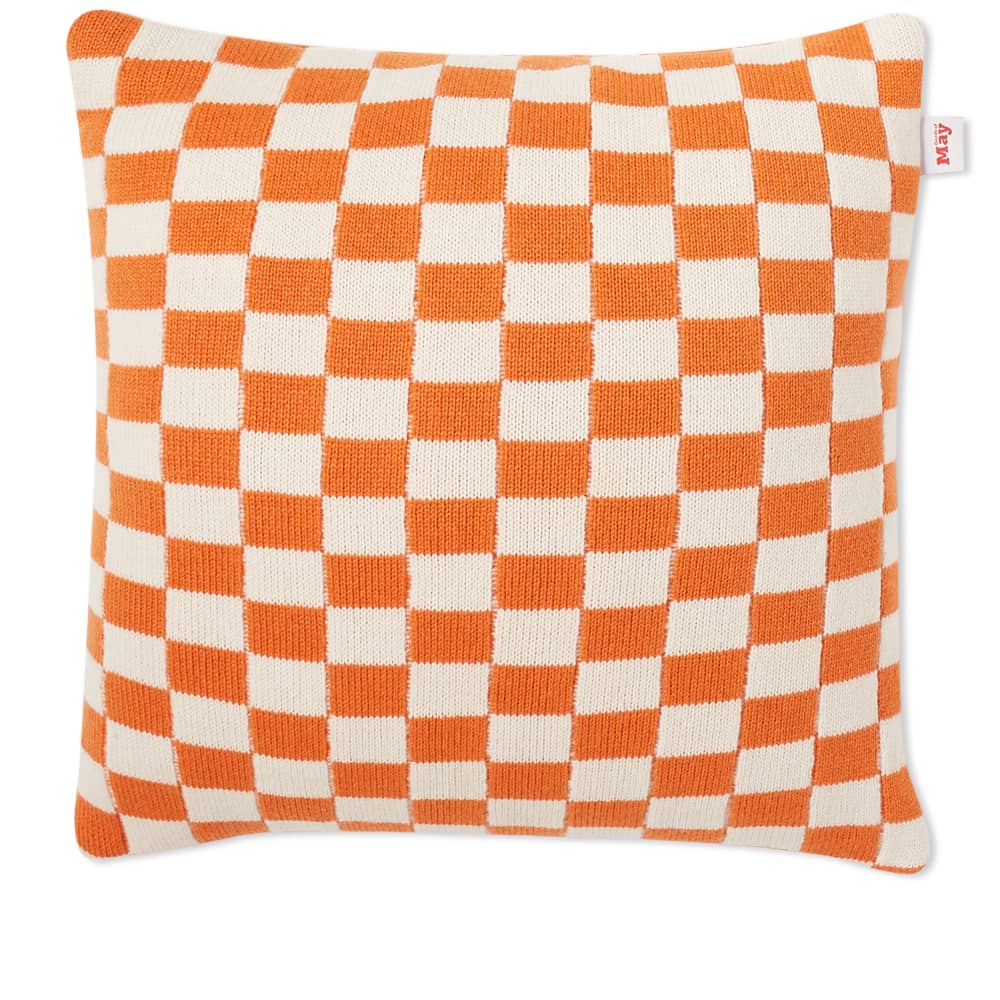 Goods of May Sidney Checkerboard Cushion Orange | END. (UK)