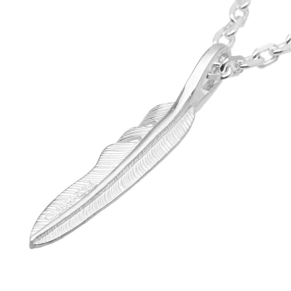 First Arrows Small Feather Pendant Silver | END.