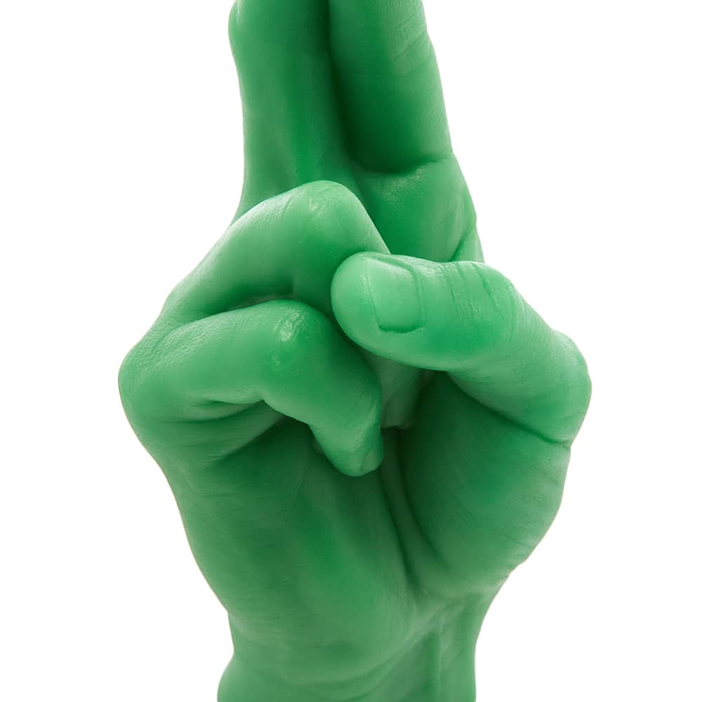 Candlehand Crossed Fingers Candle Green | END. (UK)