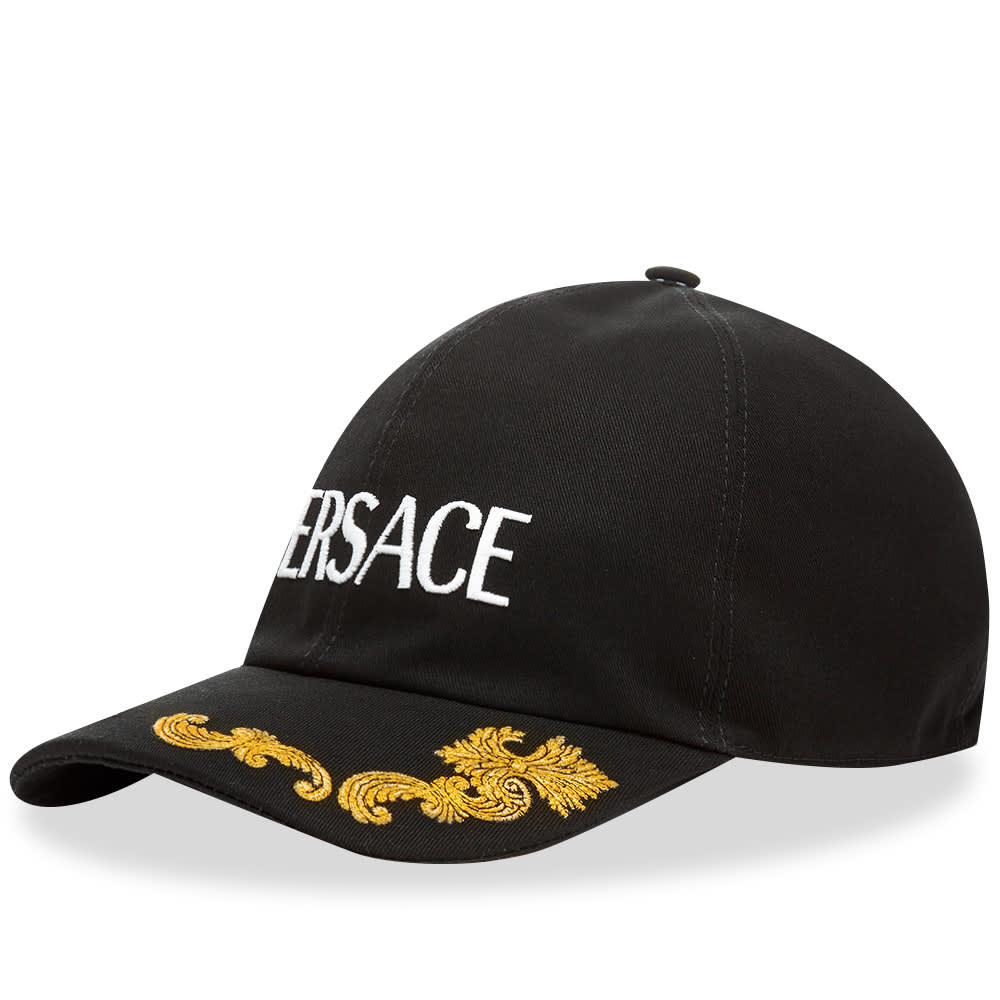 Versace Logo Cap Black & Gold | END.