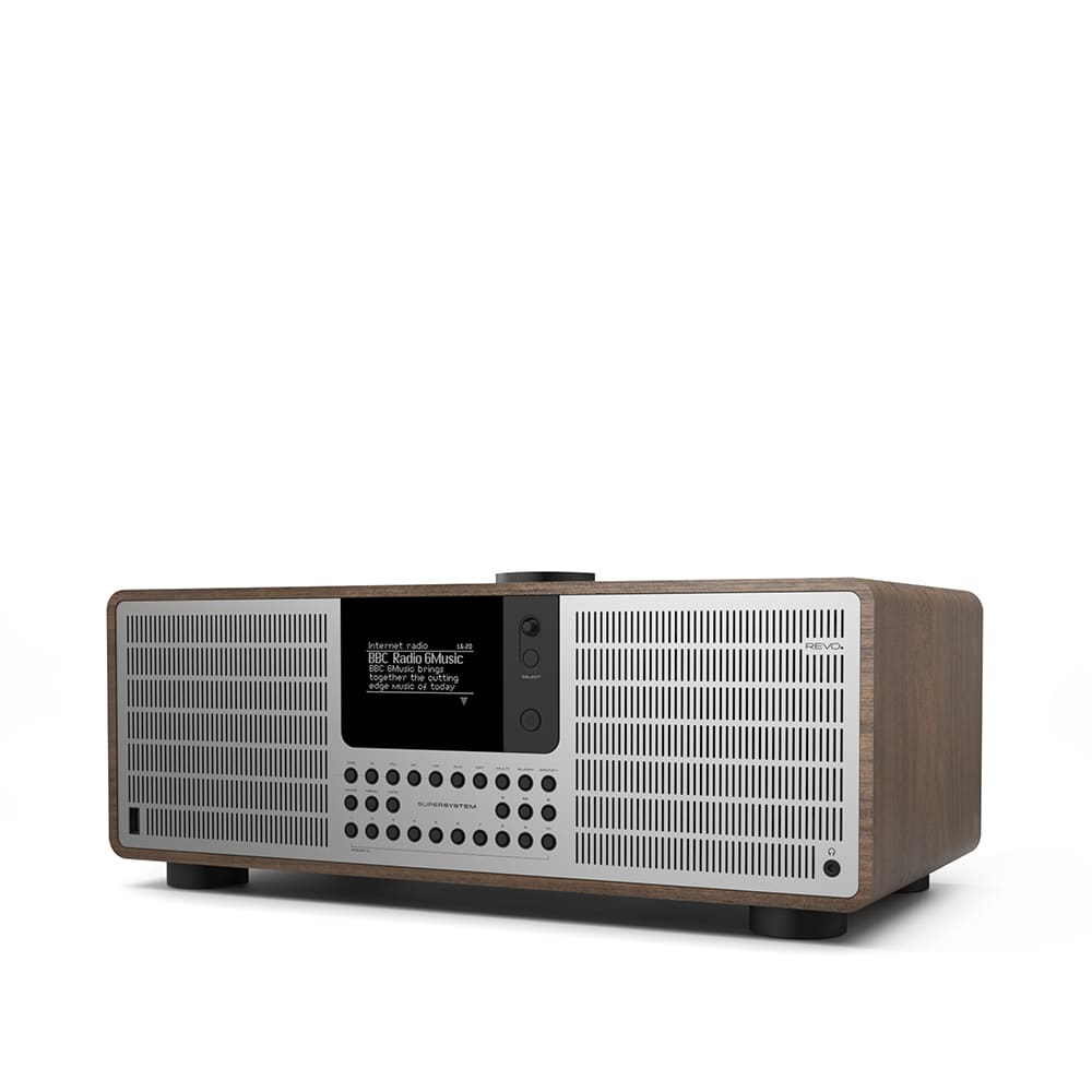 Revo Super System Stereo Network Player & DAB Radio Walnut & Silver | END.