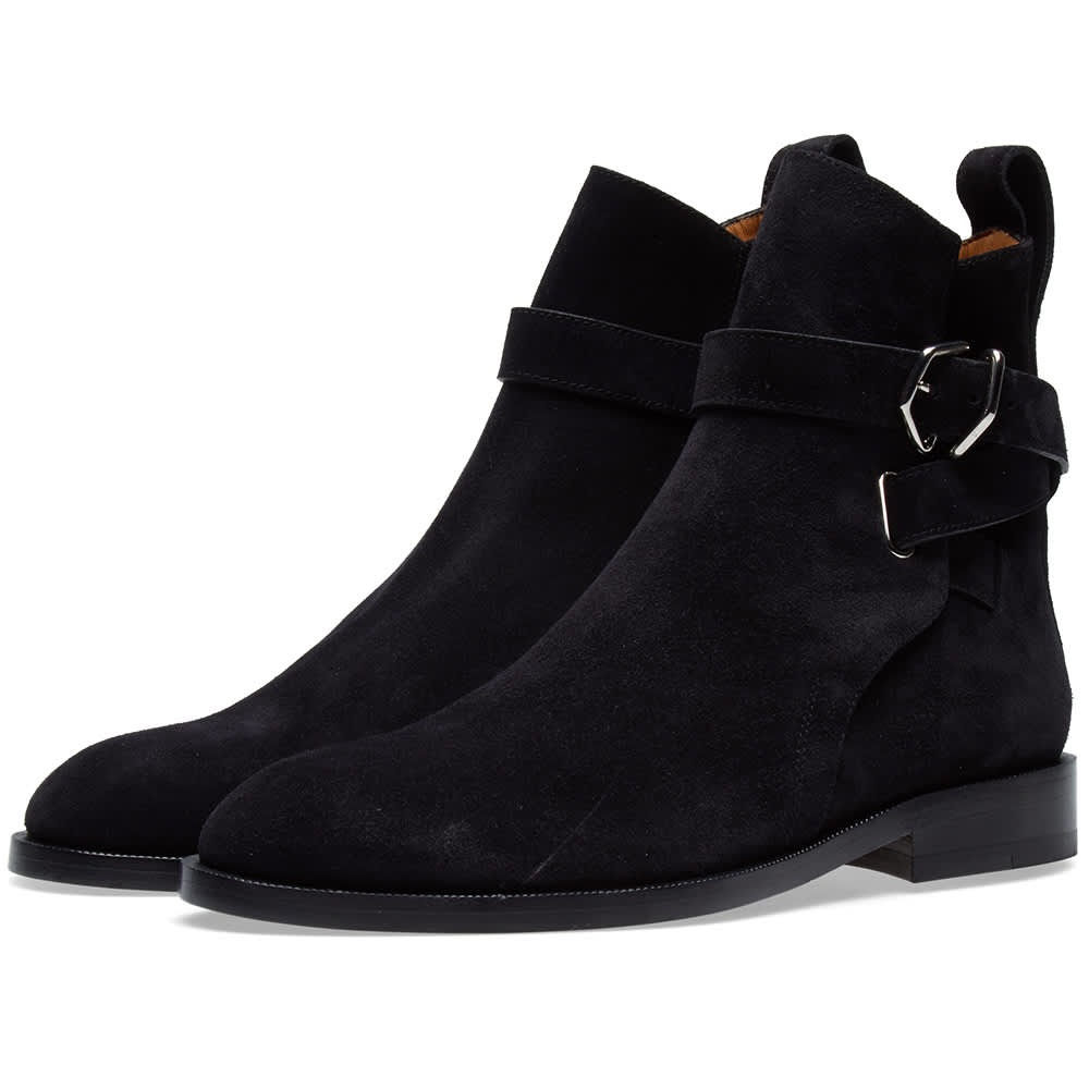 Acne Studios Julian Suede Buckle Ankle Boot Black | END.