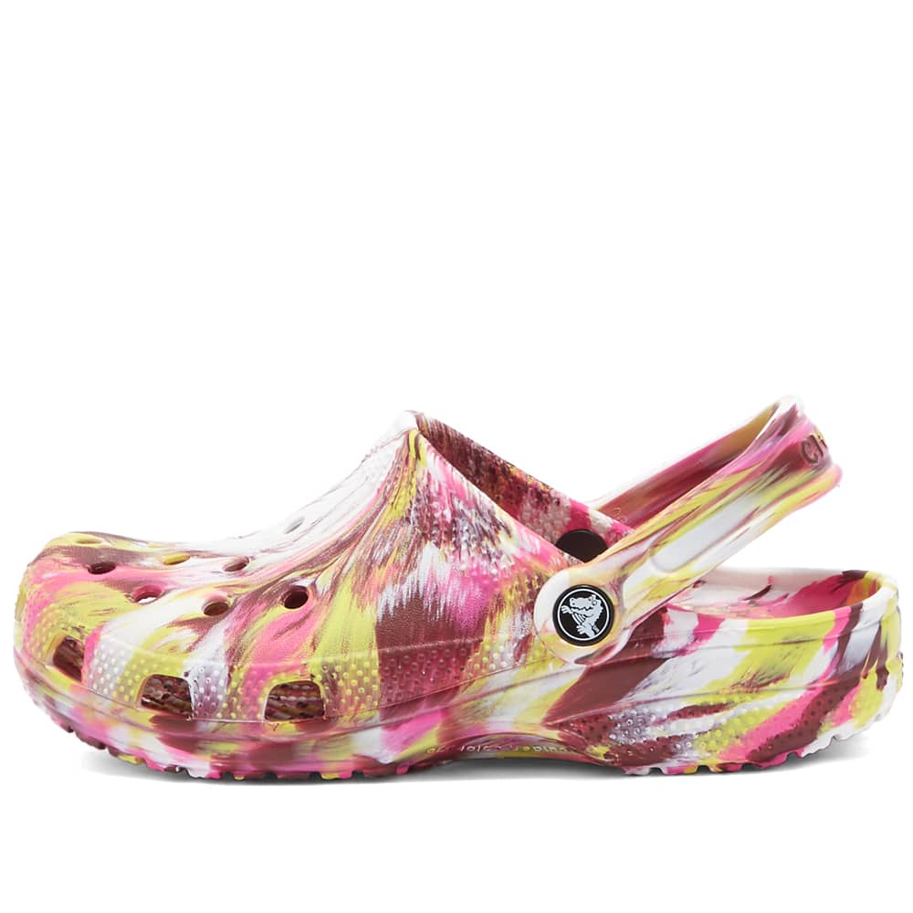 Crocs Classic Marbled Clog Electric Pink And Multi End Dk
