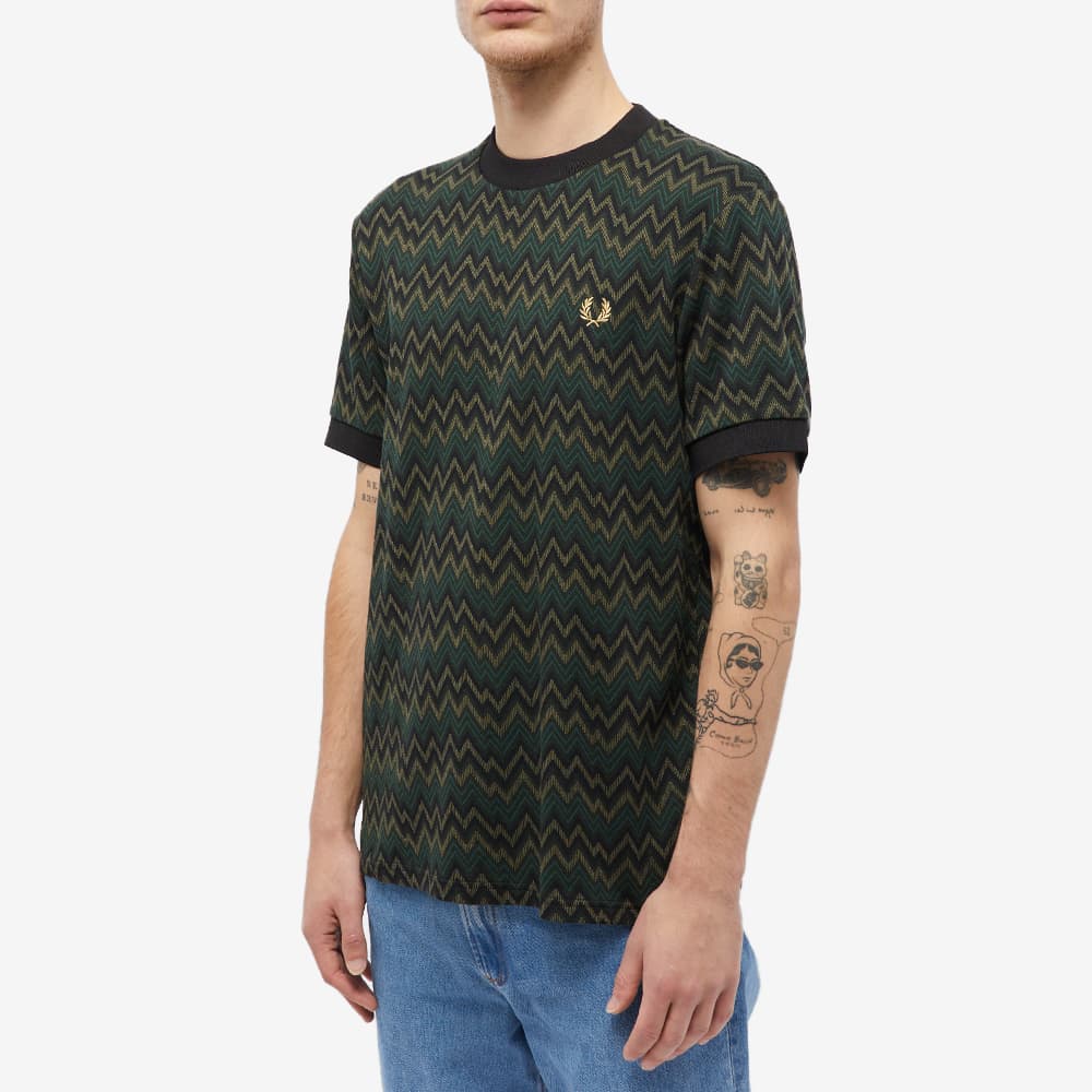 Fred Perry Jacquard Tee Night Green | END. (TW)