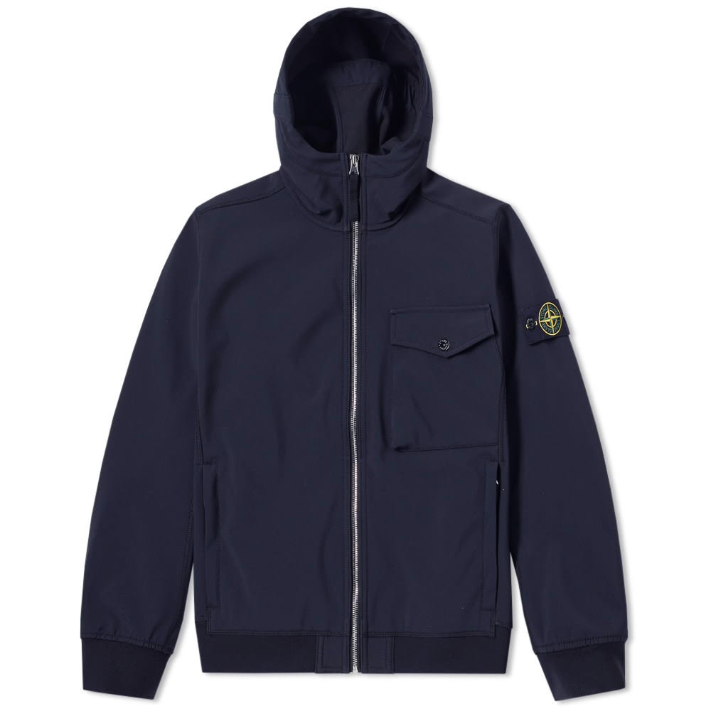 Stone Island Soft Shell-R Hooded Jacket Navy | END. (Global)