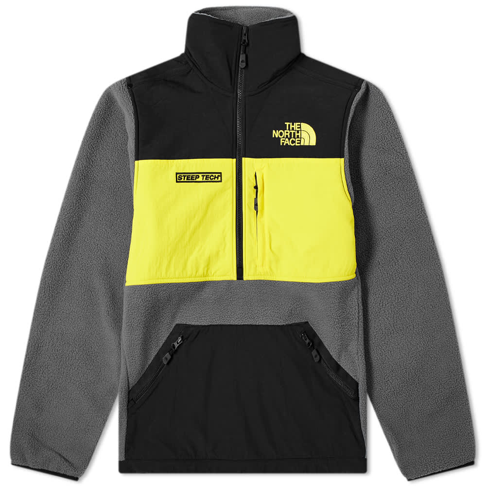 The North Face Steep Tech Half Zip Fleece Grey, TNF Black & Yellow ...