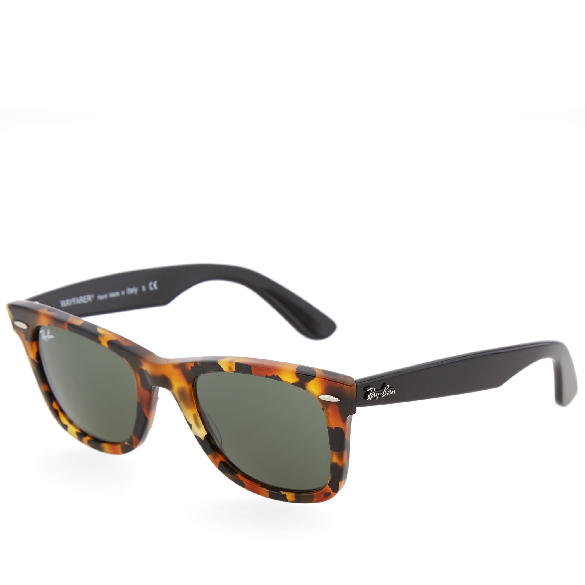 Ray Ban Original Wayfarer Fleck Sunglasses Spotted Black Havana & Green | END. (US)