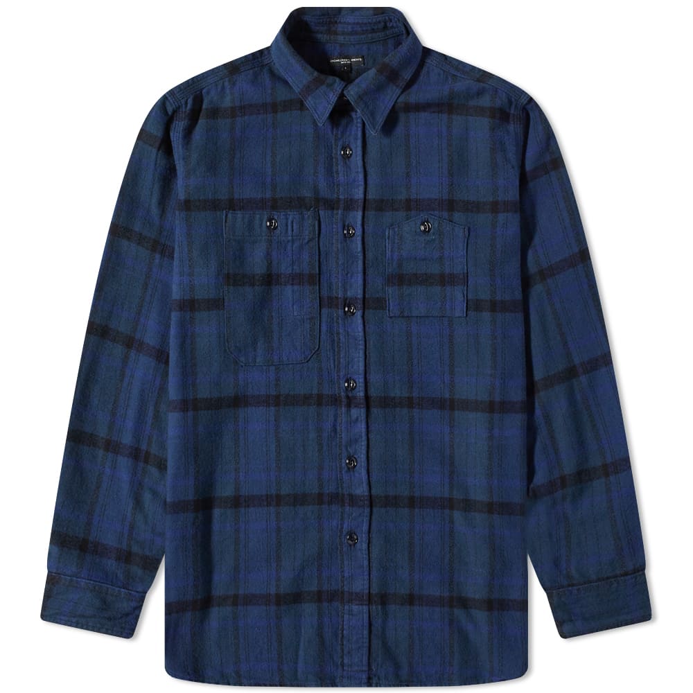 Engineered Garments Flannel Work Shirt Navy & Black | END. (AU)