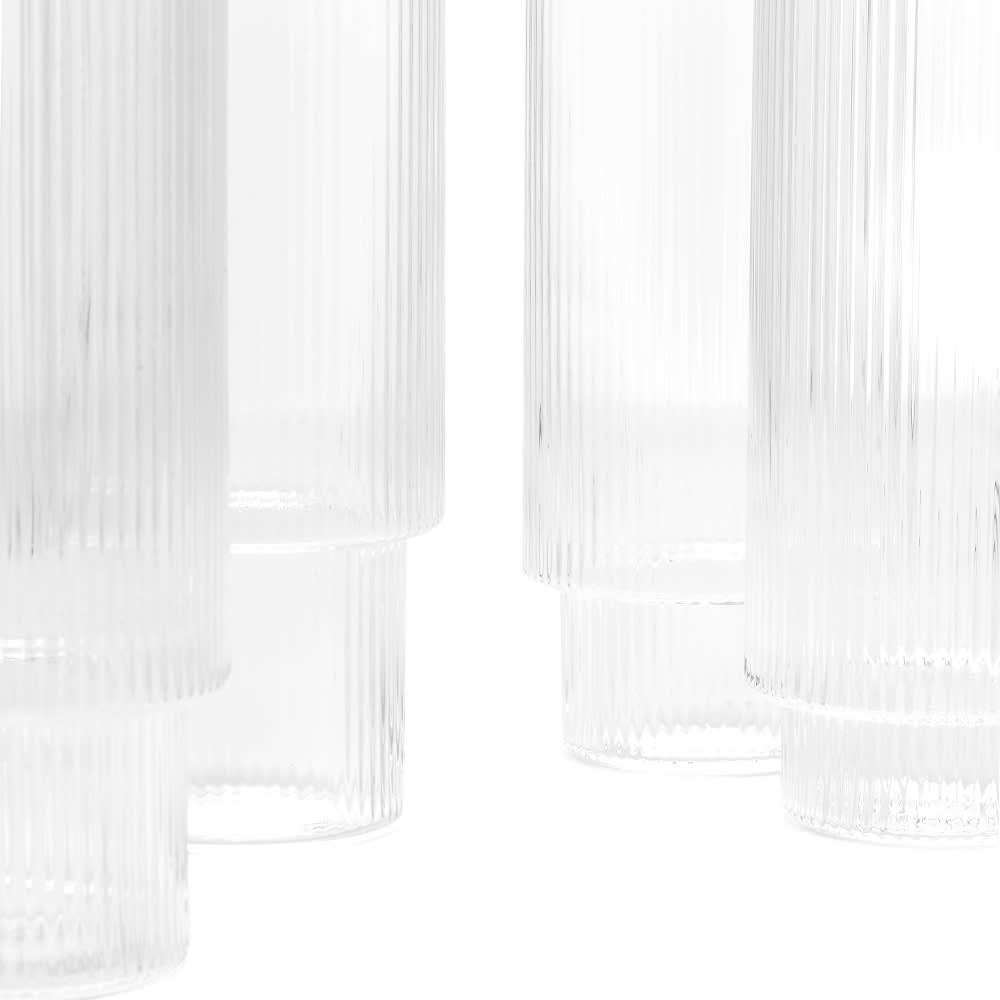 ferm LIVING Ripple Long Drink Glass - Set of 4 Clear | END.