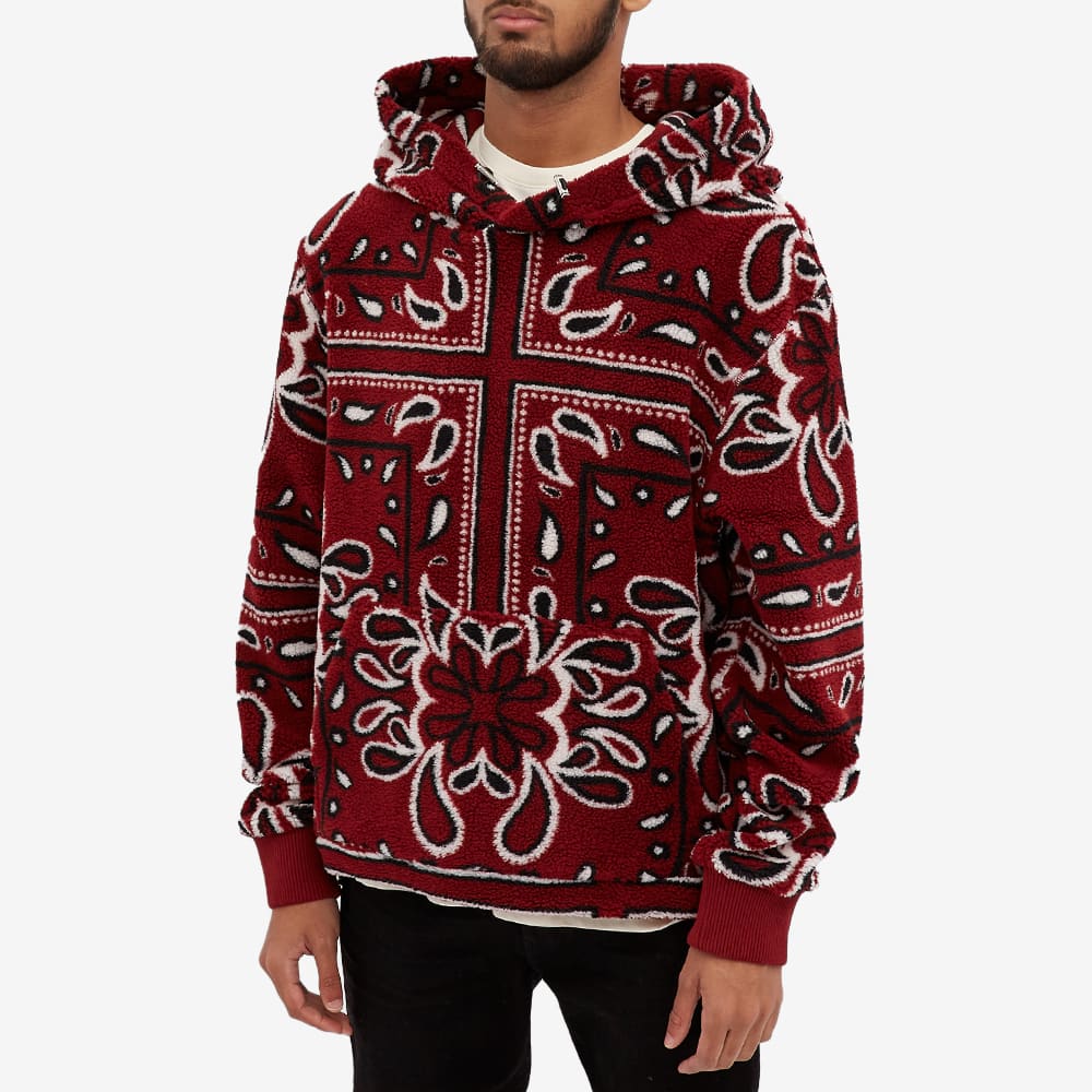 AMIRI Printed Bandana Polar Fleece Hoody Red & Black | END.