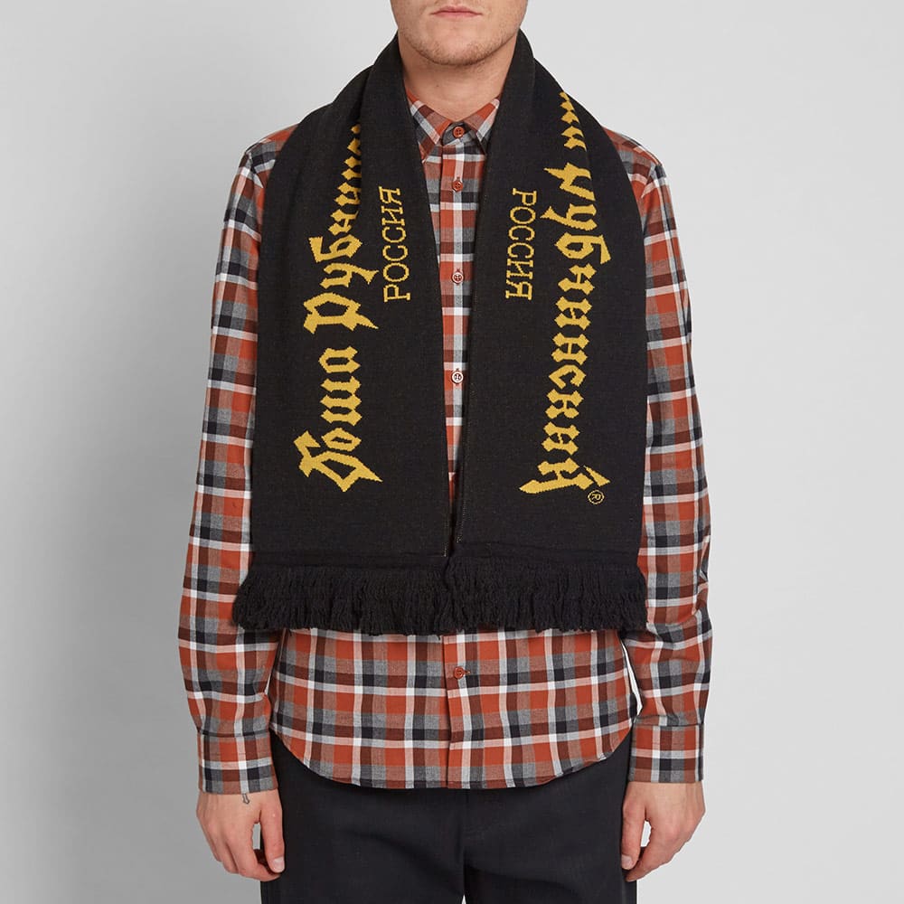 Gosha Rubchinskiy Football Scarf Black And Orange End Global