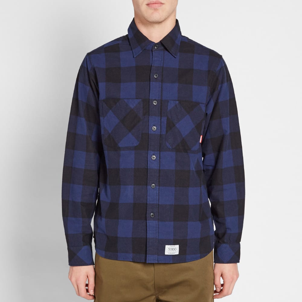 FUCT SSDD Plaid Flannel Shirt Navy | END. (US)