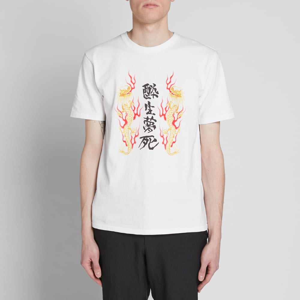 Wacko Maria Washed Flames Tee White | END. (Global)