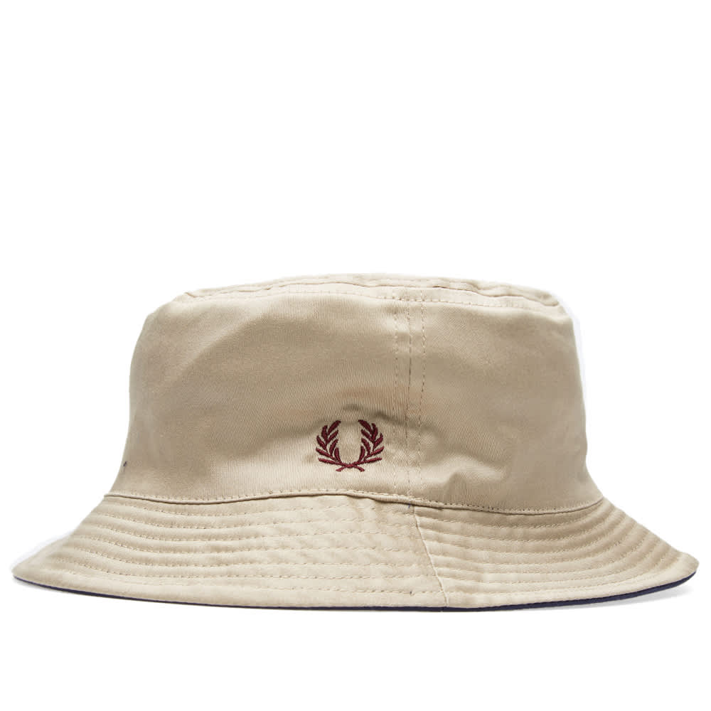 Fred Perry Reversible Bucket Hat Stone & Navy | END. (KR)