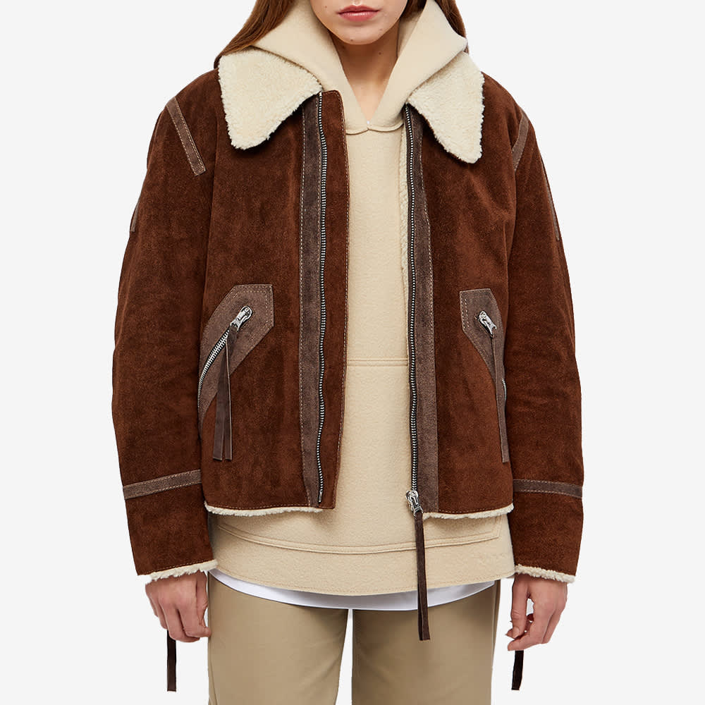 MM6 Maison Margiela Shearling Sports Jacket Brown | END. (NL)
