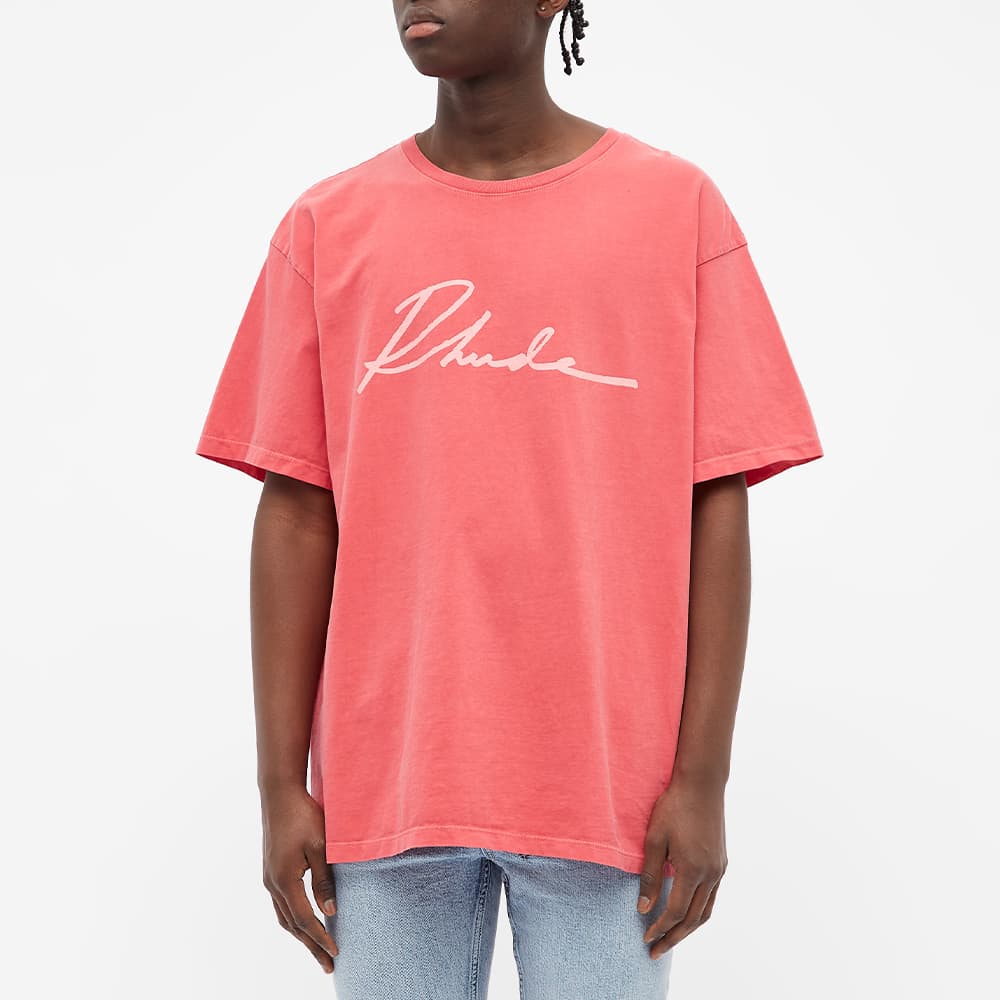 Rhude Script Logo Tee Red END rhude-script-logo-tee-red-end