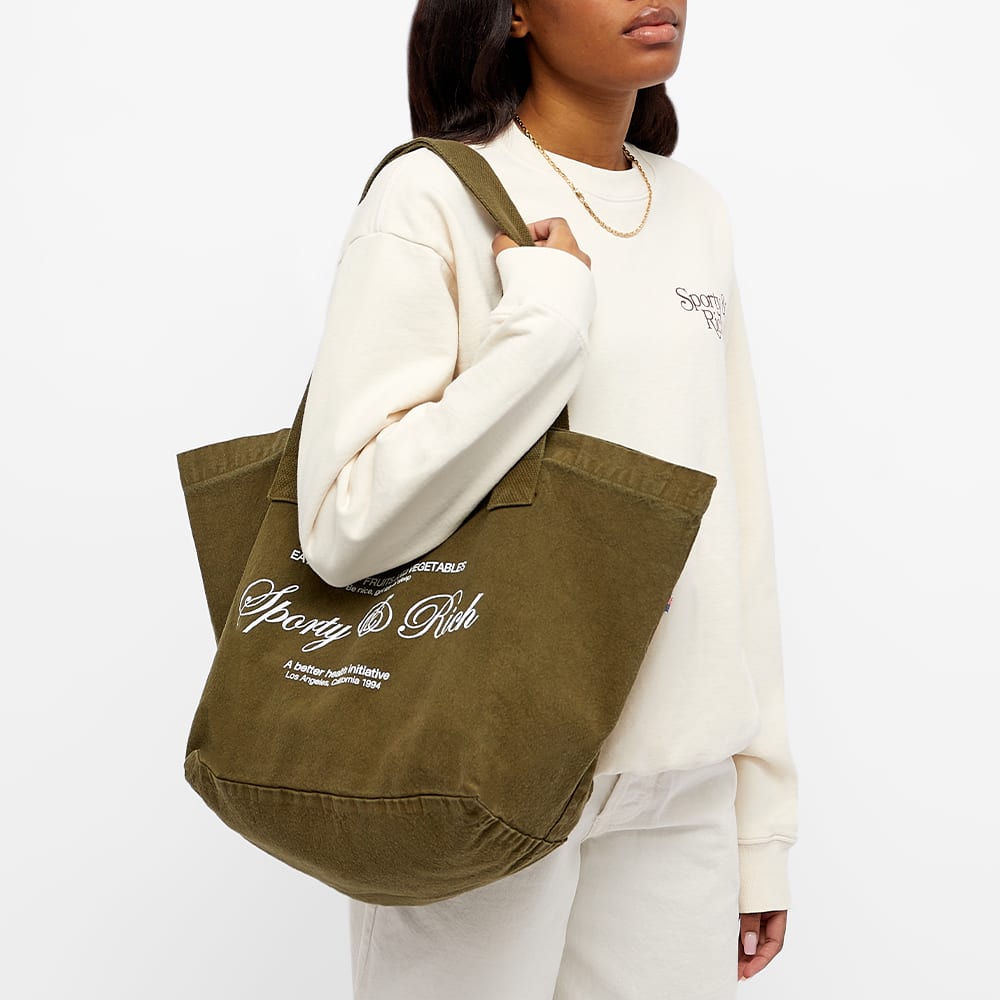 Sporty Rich Script Logo Tote Olive END sporty-rich-script-logo-tote-olive-end