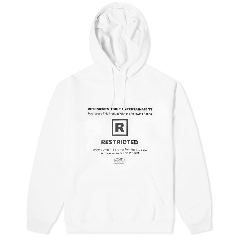 VETEMENTS Oversized 18+ Restricted Hoody White | END.