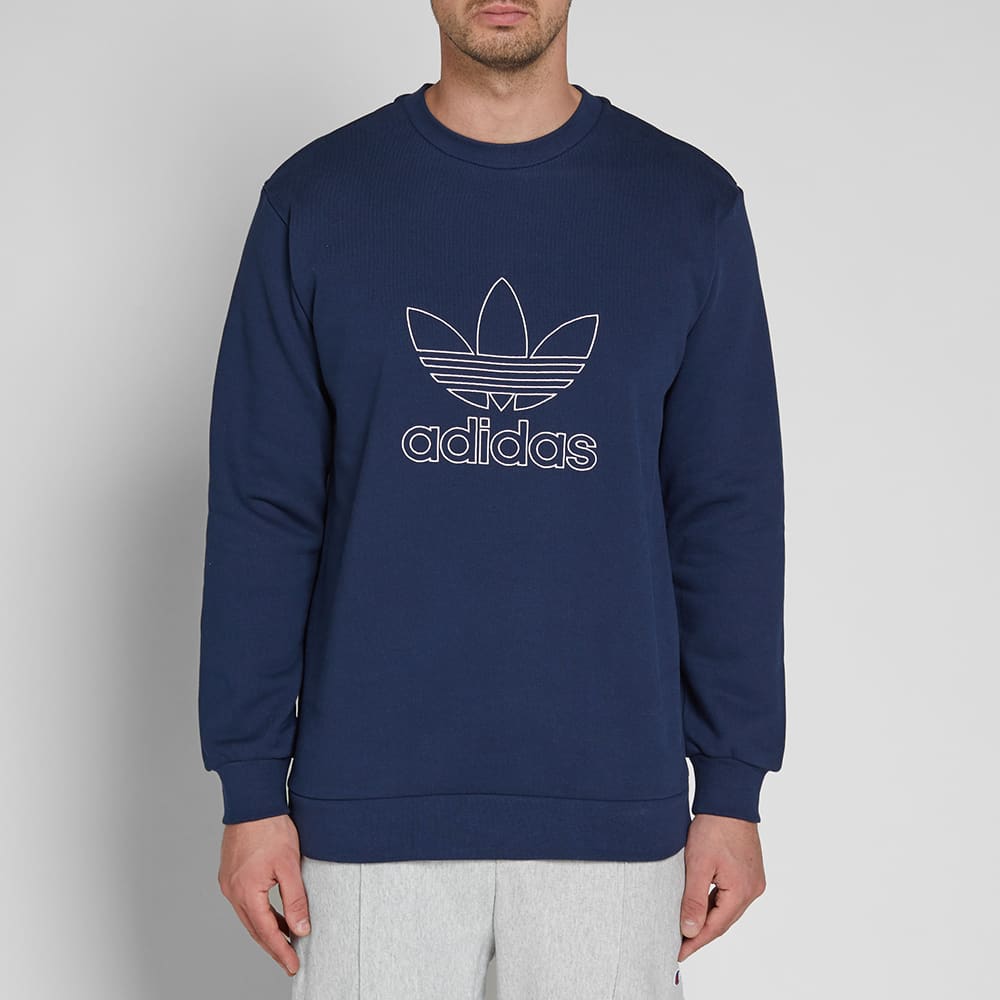 Adidas Outline Crew Sweat Collegiate Navy | END. (US)