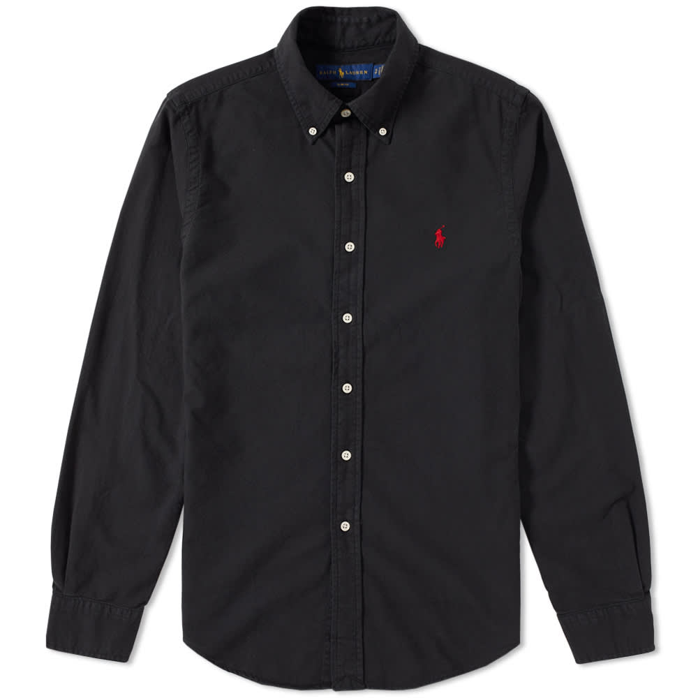 Polo Ralph Lauren Slim Fit Garment Dyed Oxford Shirt Black End Uk