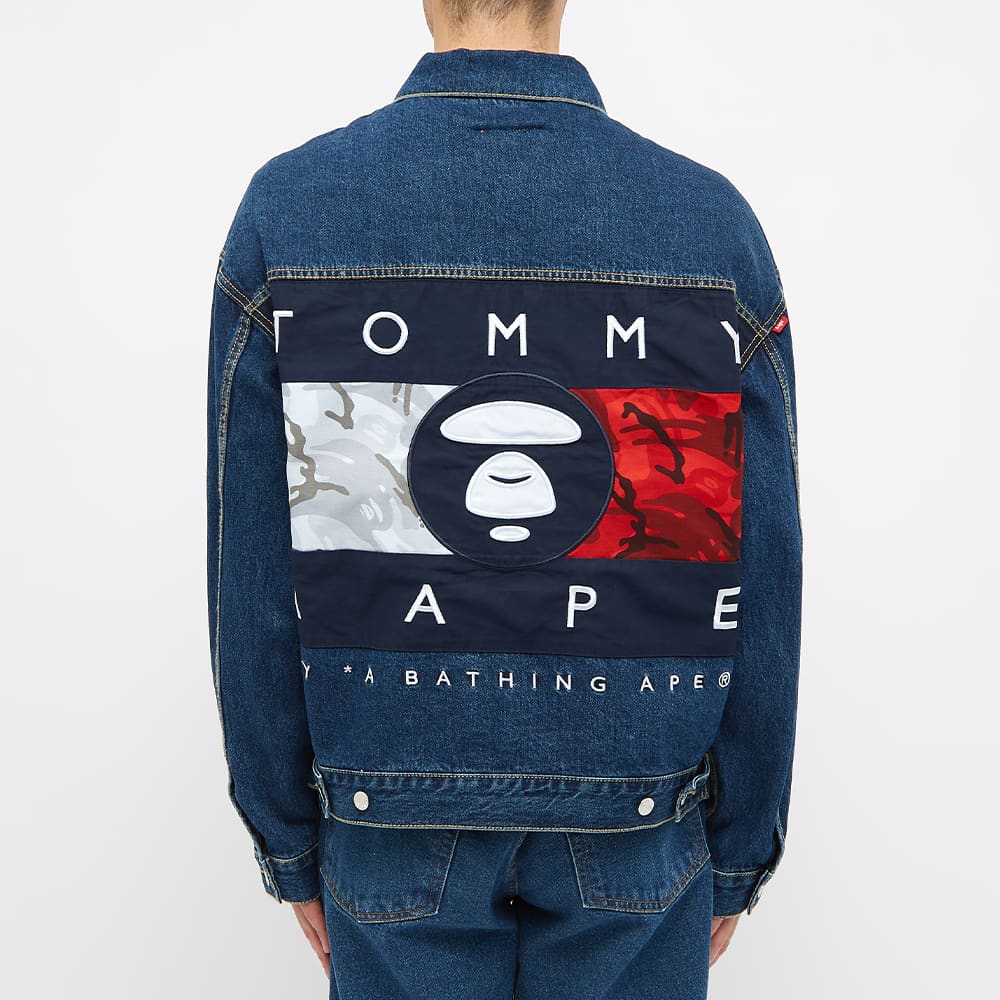 AAPE x Tommy Jeans Hooded Insert Denim Jacket Blue | END.