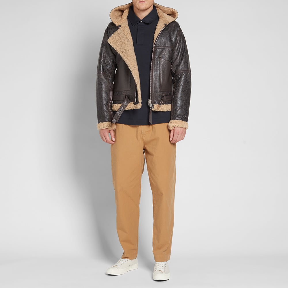 Nigel Cabourn Authentic Hand-Painted Dropzone Sheepskin Jacket Brown ...