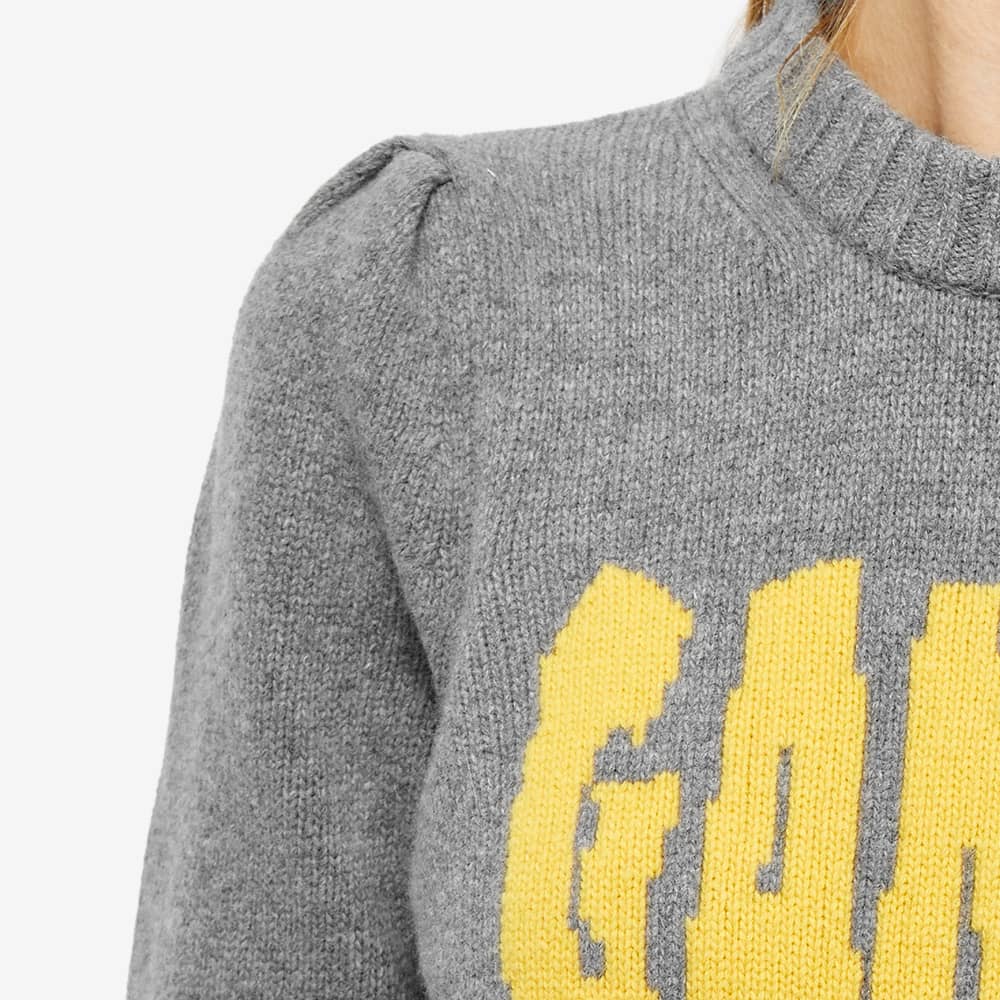 GANNI Graphic Puff Shoulder Pullover Knit High Rise | END. (CN)