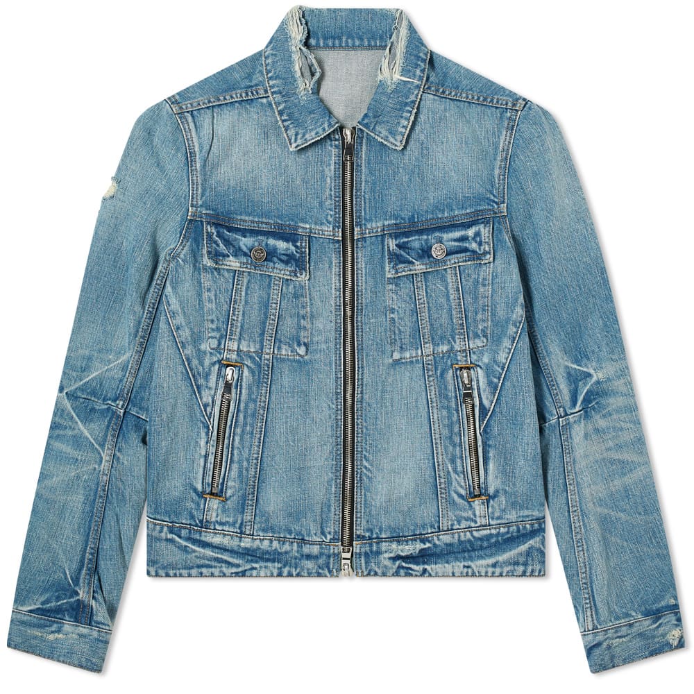 Balmain Back Print Denim Jacket Light Denim | END.