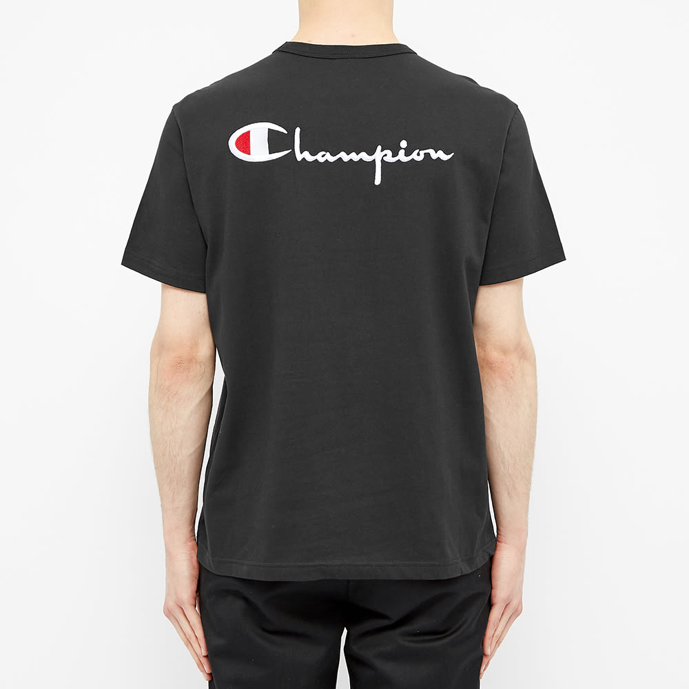 Champion Reverse Weave Script Back Logo Tee Black | END. (CN)