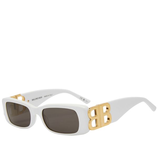 Balenciaga Bb0096s Sunglasses White Gold And Grey End Global