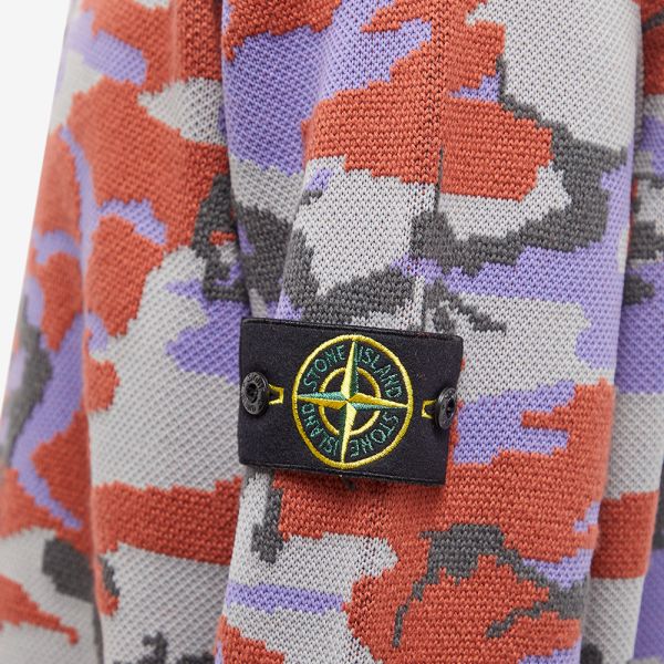 Stone Island Jaquard Camo Crew Knit Lavender | END. (US)