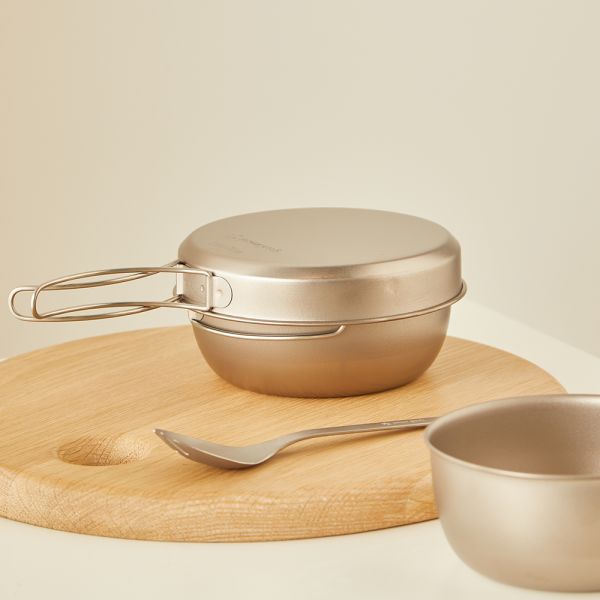 Snow Peak Titanium 3 Piece Cook Set With Case Silver | END. (NZ)