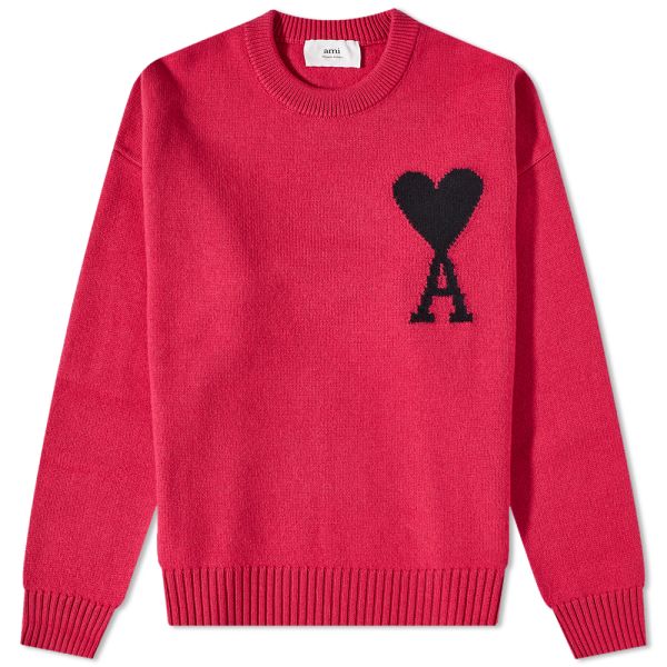 AMI Large A Heart Crew Knit Neon Fuchsia & Black | END. (SE)