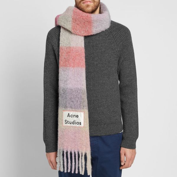 Acne Studios Vally Multi Scarf Fuchsia Lilac Pink END IE 