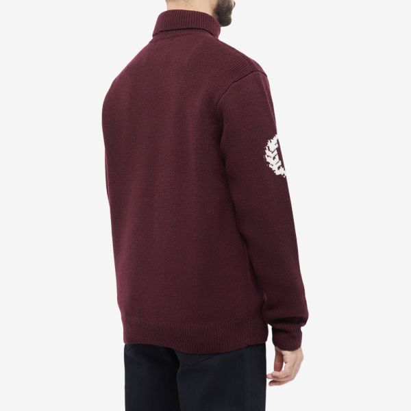 Fred Perry Authentic Laurel Wreath Roll Neck Knit Oxblood | END. (Europe)