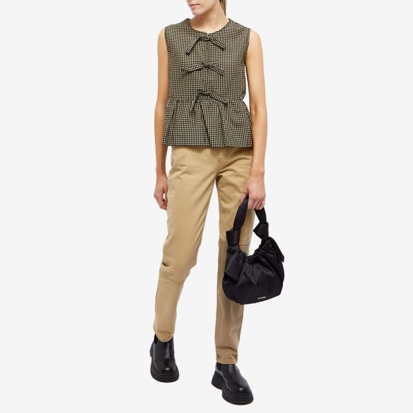 GANNI Seersucker Check Sleeveless Ribbon Blouse Gingham Starfish | END ... GANNI Seersucker Check Sleeveless Ribbon Blouse Gingham Starfish | END ...