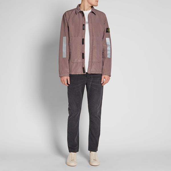 Stone Island Reflective Sleeve Metal GD Shirt Jacket Rose Quartz | END ...