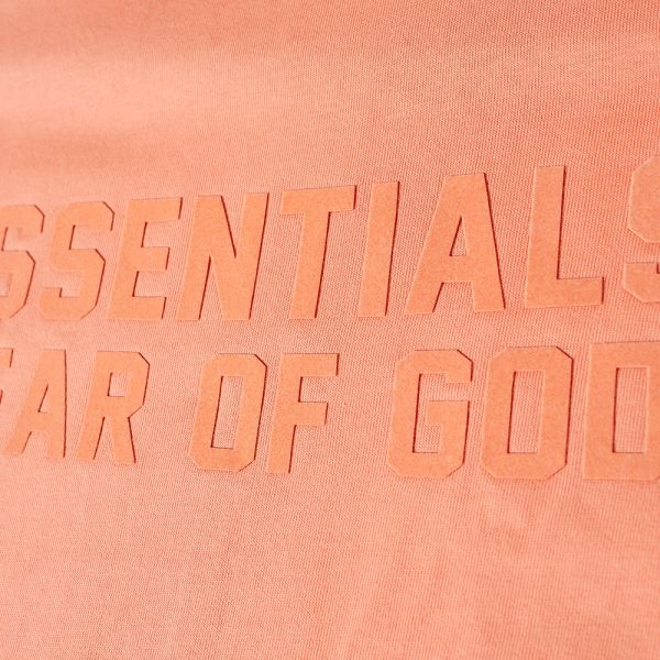 Fear of God ESSENTIALS Kids Logo Long Sleeve Tee Coral | END. (AU)